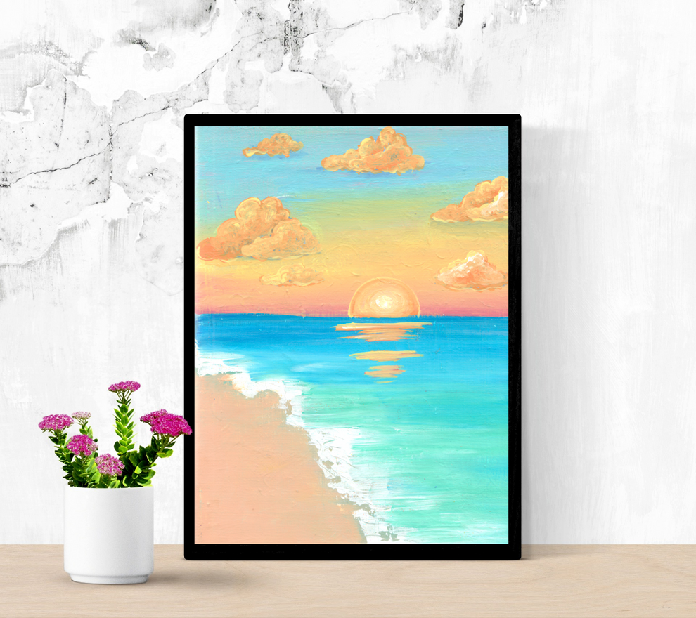 Sunset on the beach – Bri Simpson Art