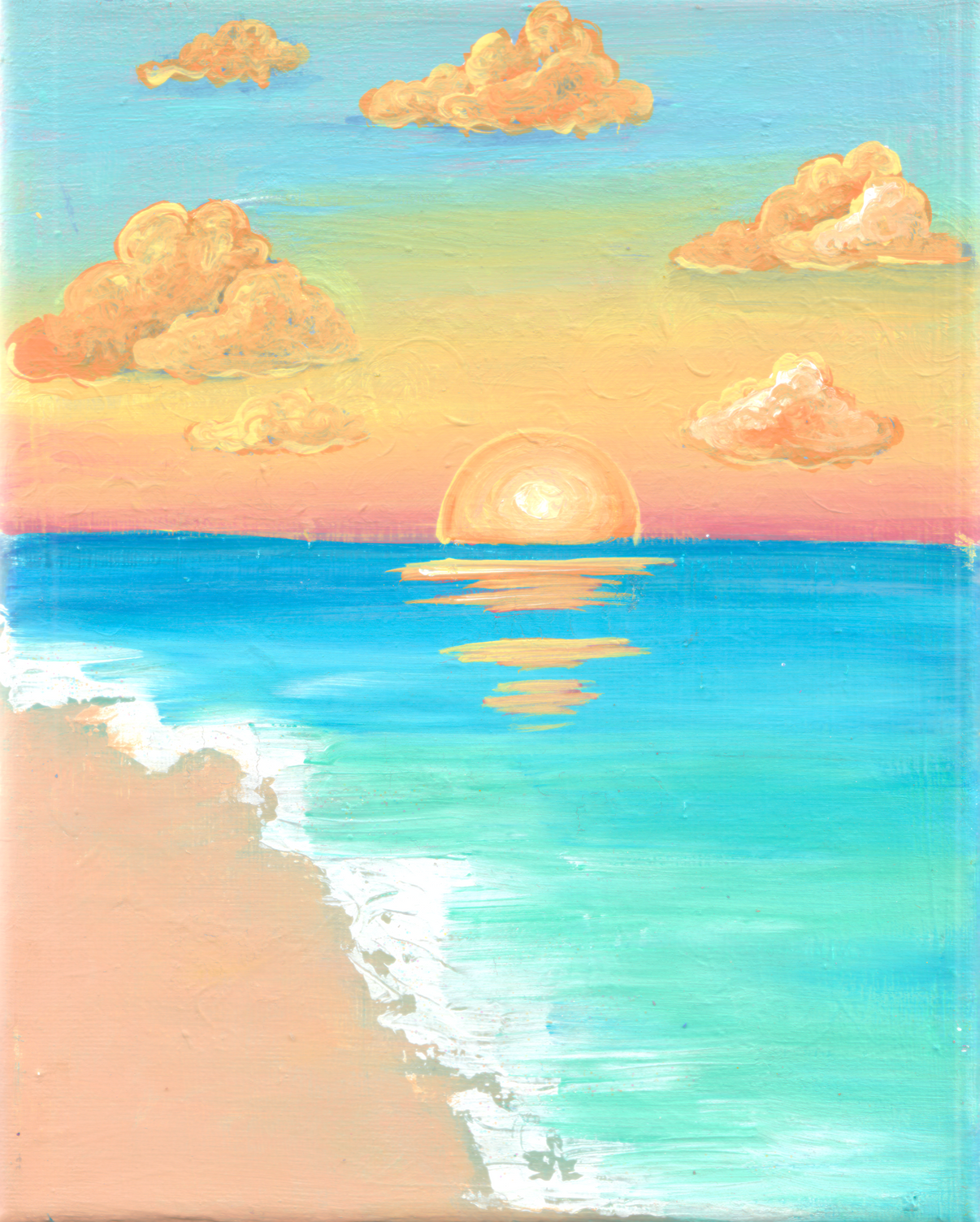 Sunset on the beach – Bri Simpson Art